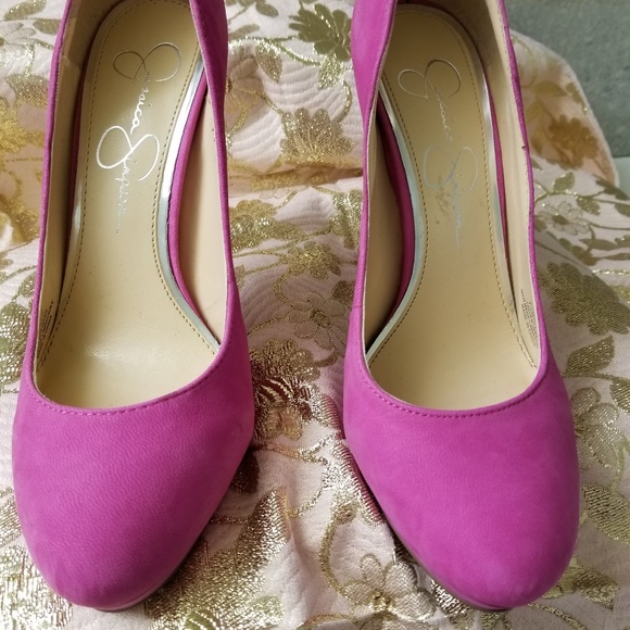 Jessica Simpson | Shoes | Hot Pink Suede Jessica Simpson High Heel ...